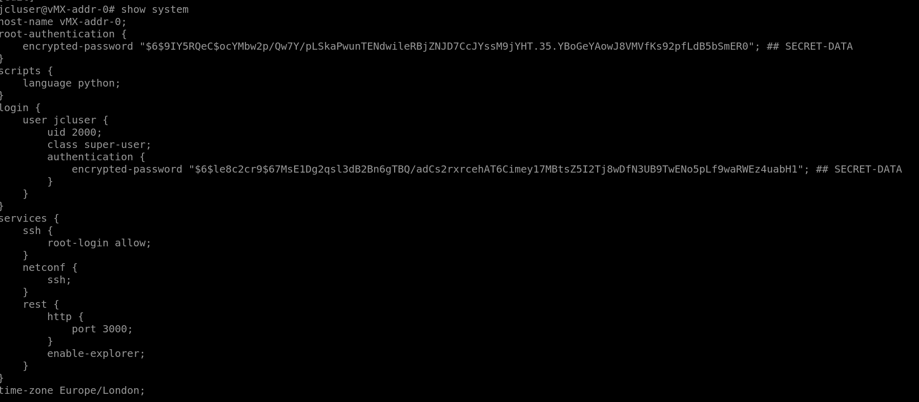 Junos Configuration Basics – Alex Wilkins Technology Portfolio